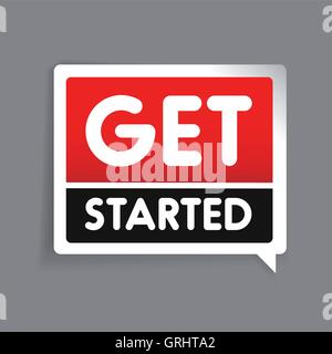 get started banner. get started speech bubble label set. get started ...