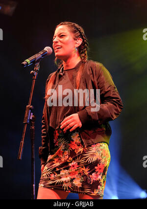 Ana Tijoux performing at the WOMAD Festival, Charlton Park, Malmesbury ...
