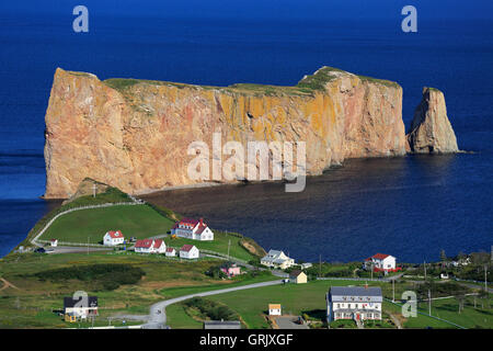 Perce Rock, panoramic aerial view, Quebec, Canada Stock Photo - Alamy