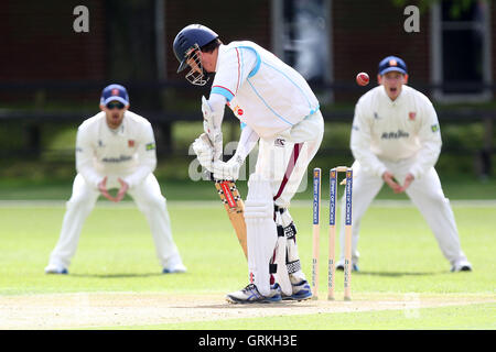 Harry Ellison of Cambridge MCCU is bowled out by Graham Napier ...