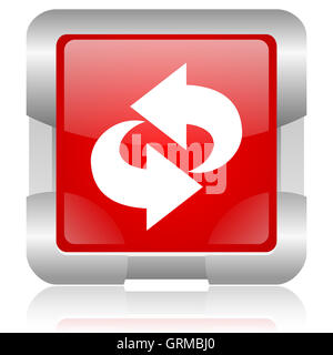 rotate red square web glossy icon Stock Photo - Alamy