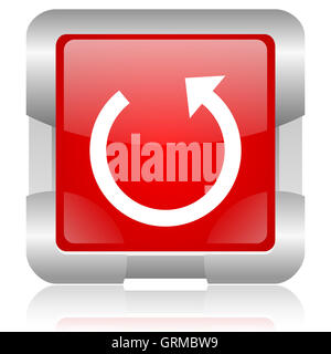 rotate red square web glossy icon Stock Photo - Alamy