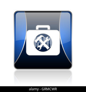 toolkit black and blue square web glossy icon Stock Photo - Alamy