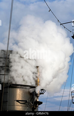 steam icebreaker ´Stettin´ on its way from Hamburg to Kiel, railway ...
