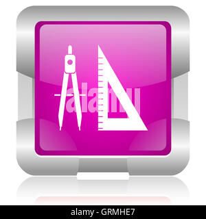 e-learning pink square web glossy icon Stock Photo - Alamy