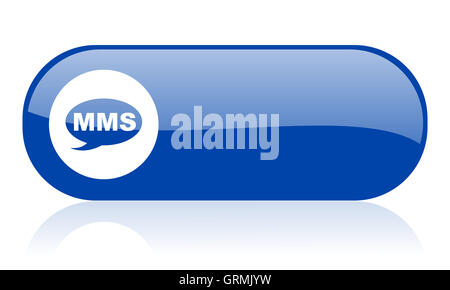 mms blue web glossy icon Stock Photo - Alamy
