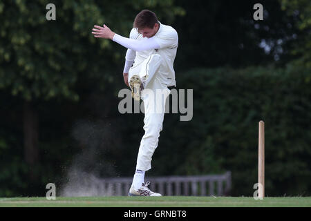 Frustration for Havering as the ball flies over the boundary for six ...