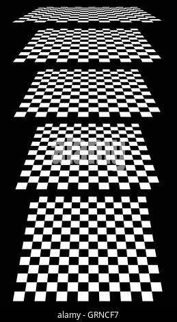 Chessboard plane in perspective isolated on white background. Tiled ...