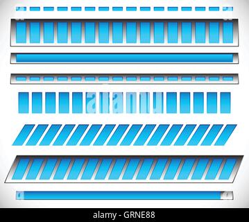 Horizontal level, progress, completion indicators. Steps, phases ...