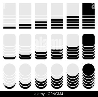 Vertical progress, level indicator symbols in sequence Stock Vector ...