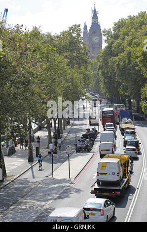 A cyclist on London's new, fully segregated north-south cycle super ...