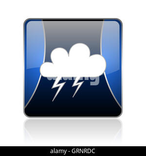 weather forecast blue square web glossy icon Stock Photo - Alamy