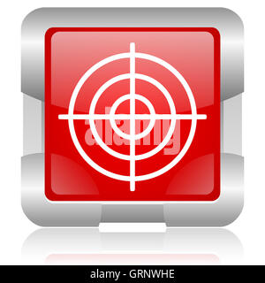 target red square web glossy icon Stock Photo - Alamy