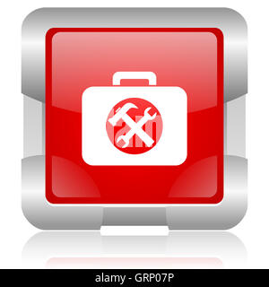 toolkit red square web glossy icon Stock Photo - Alamy