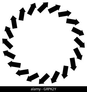 Concentric arrows symbol to illustrate rotation, gyration, torsion ...