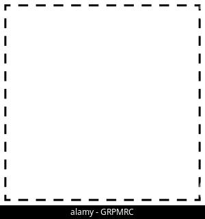 Dashed line squares. Thin and thick lines. Cut lines, square cutout ...