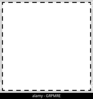 Dashed line squares. Thin and thick lines. Cut lines, square cutout ...