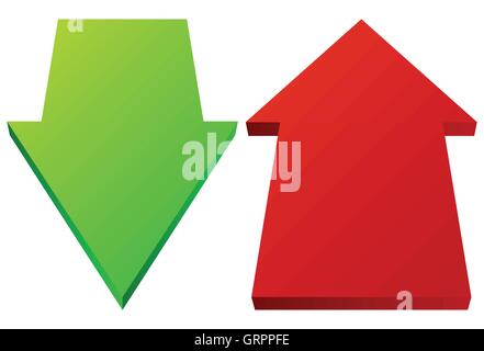 3D green arrows set. Render arrows motion up. Vector illustration ...