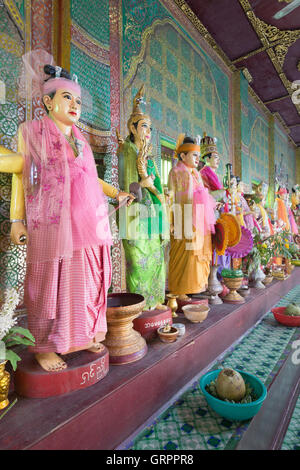 Mother Spirit of Popa Nat Shrine with 37 nat figures, Mount Popa, near ...