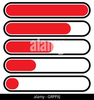5-step progress, load bars in sequence. Step, phase, level, completion ...