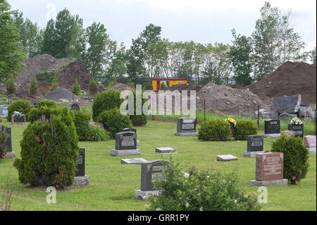 Cemetery and Construction Site Stock Photo - Alamy