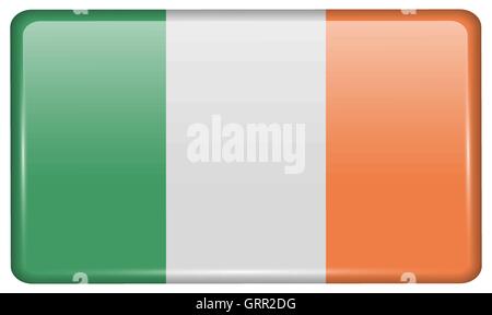 Flags of Ireland in the form of a magnet on refrigerator with ...