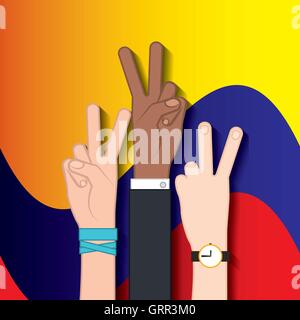 colombian peace hands symbol Stock Vector Image & Art - Alamy