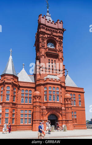 Pierhead building in Cardiff Bay Wales UK showing Gargoyles detail in ...