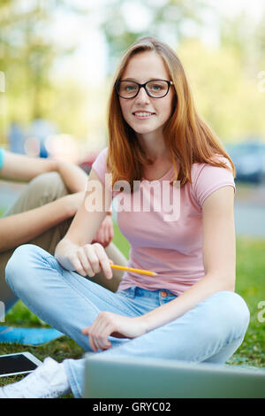 School girl revising Stock Photo - Alamy
