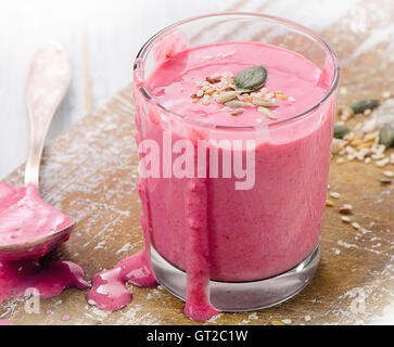 Homemade organic fresh raspberry smoothie with kefir(yogurt,ayran,lassi ...