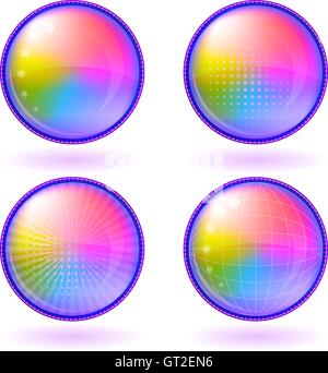 Collection of rainbow blank web buttons (minibar Stock Vector Image ...