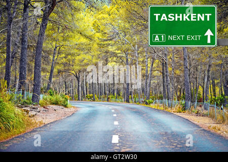 TASHKENT road sign against clear blue sky Stock Photo - Alamy