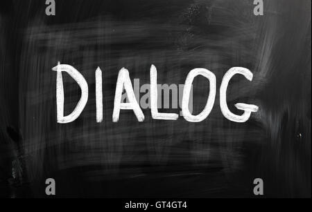Dialog handwritten with chalk on a blackboard Stock Photo - Alamy