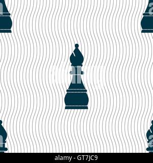 Chess bishop sign. Seamless pattern with geometric texture. Vector illustration Stock Vector ...