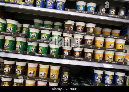 Varieties of Pot Noodle on display in a glass case at the factory where ...