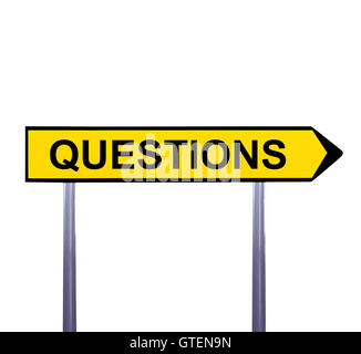 Questions and answers street sign Stock Photo - Alamy