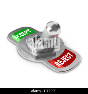 Accept vs Reject Switch of Acceptance or Rejection Stock Photo - Alamy