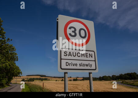 The small village of Sauchen in the county of Aberdeenshire, Scotland ...