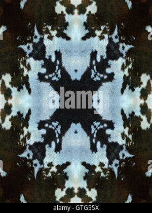 Black and blue kaleidoscope cow hide pattern Stock Photo - Alamy