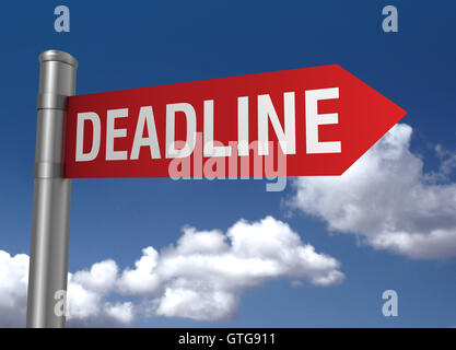 Deadline ahead warning sign Stock Photo - Alamy