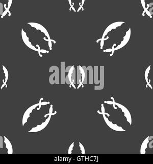 Saber sign. Seamless pattern on a gray background. Vector Stock Vector ...