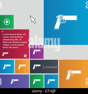gun icon sign. buttons. Modern interface website buttons with cursor pointer. Vector ...