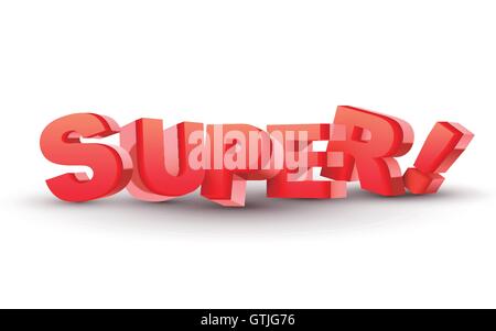 3D super word isolated white background Stock Vector Image & Art - Alamy