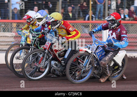 Heat 5: Ulrich Ostergaard (yellow) and Peter Ljung - Lakeside Hammers ...