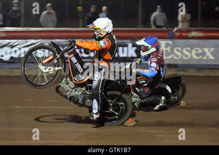 Heat 2: Tyron Burmeister (white) crashes out alongside Kyle Legault ...