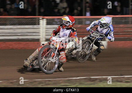 Heat 6: Darcy Ward (white), Lee Richardson (red), Renat Gafurov (yellow ...