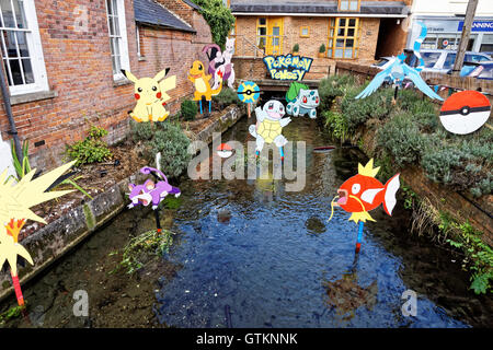 Pokemon characters in river setting in Pewsey Stock Photo - Alamy