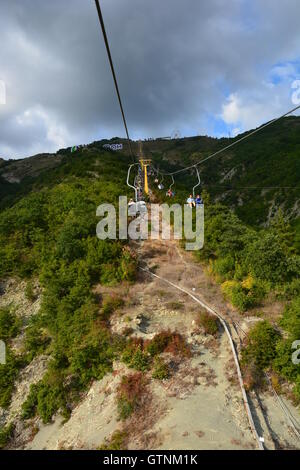 the amazing view from cableway on of the mountain Stock Photo - Alamy