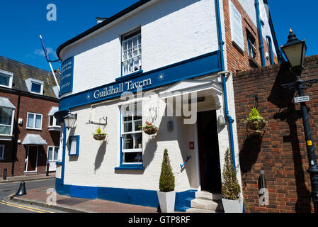 Poole Old Town, Guildhall Tavern on Market Street, Dorset, England, UK ...