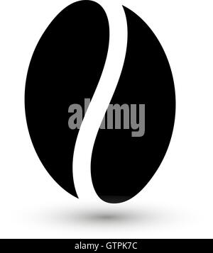 Coffee seed sign. Vector illustration. Icon. Stylized isolated logos ...